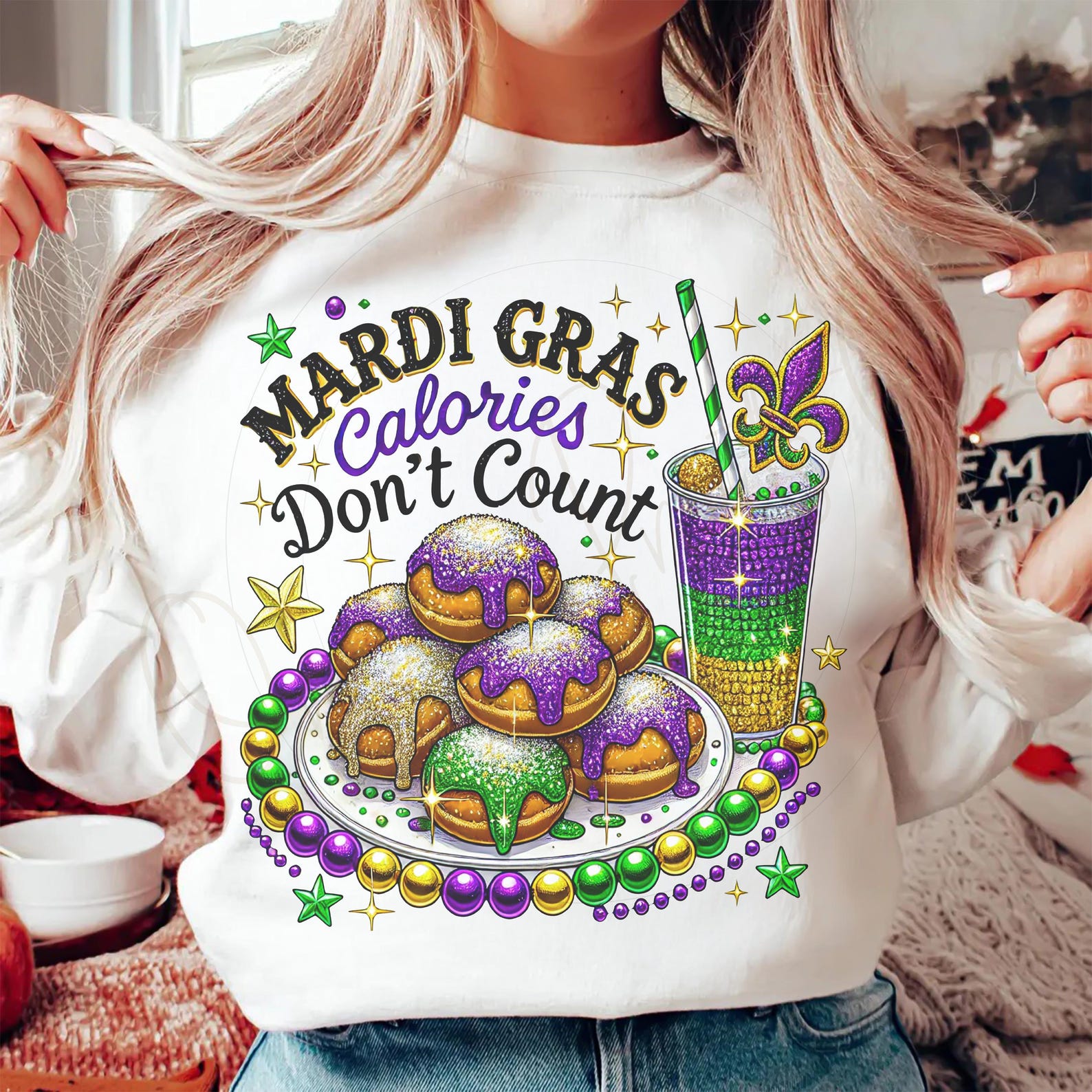 Mardi Gras Calories Don't Count PNG, Funny Glitter Mardi Gras Png ...