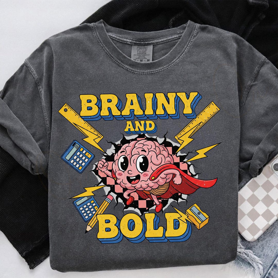 Brainy and Bold PNG, Superhero Brain Sublimation Design With School ...