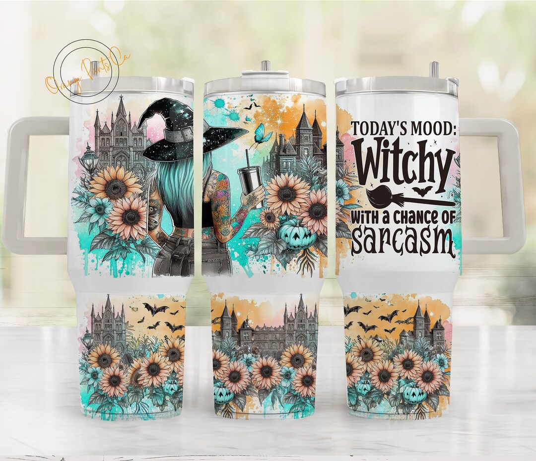 Mood is Witchy 40oz Quencher Sublimation Wrap, Funny Halloween Witch ...