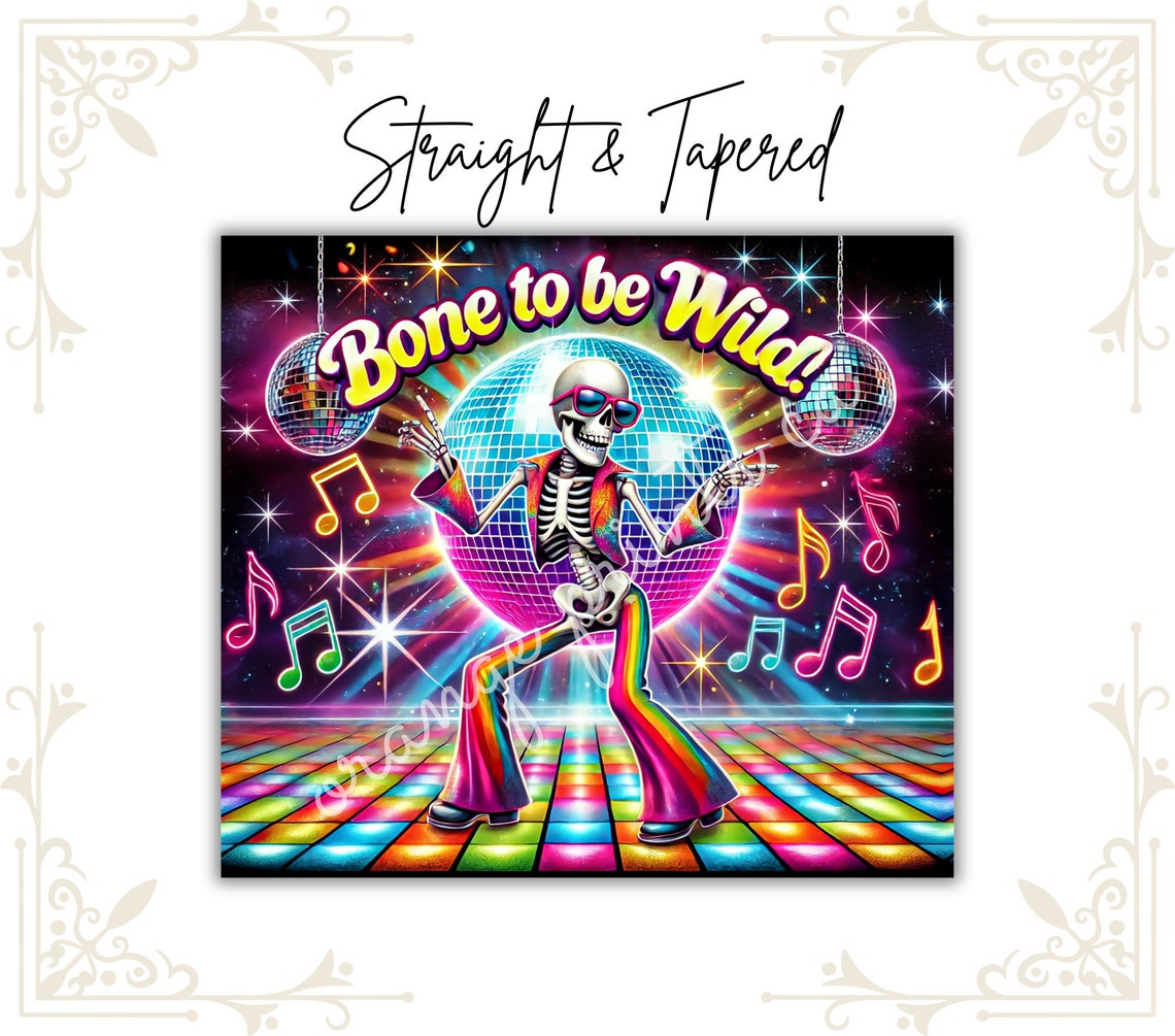Bone to Be Wild 20oz Skinny Funny Skeleton Tumbler Wrap, Dancing ...