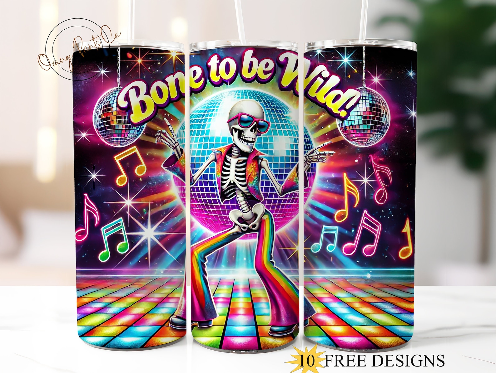 Bone to Be Wild 20oz Skinny Funny Skeleton Tumbler Wrap, Dancing ...