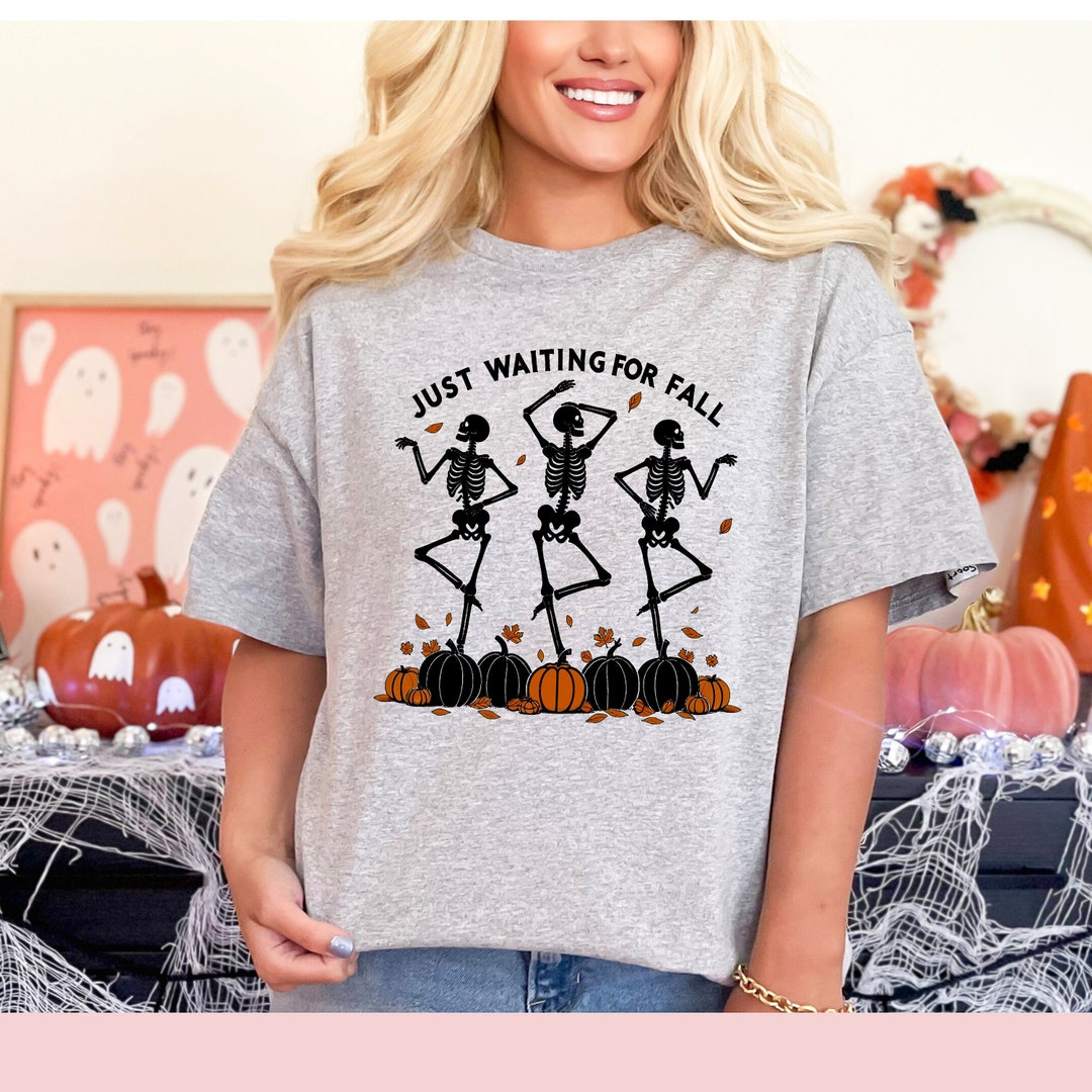 Just Waiting for Fall Png, Funny Fall Season Skeleton Png Sublimation ...