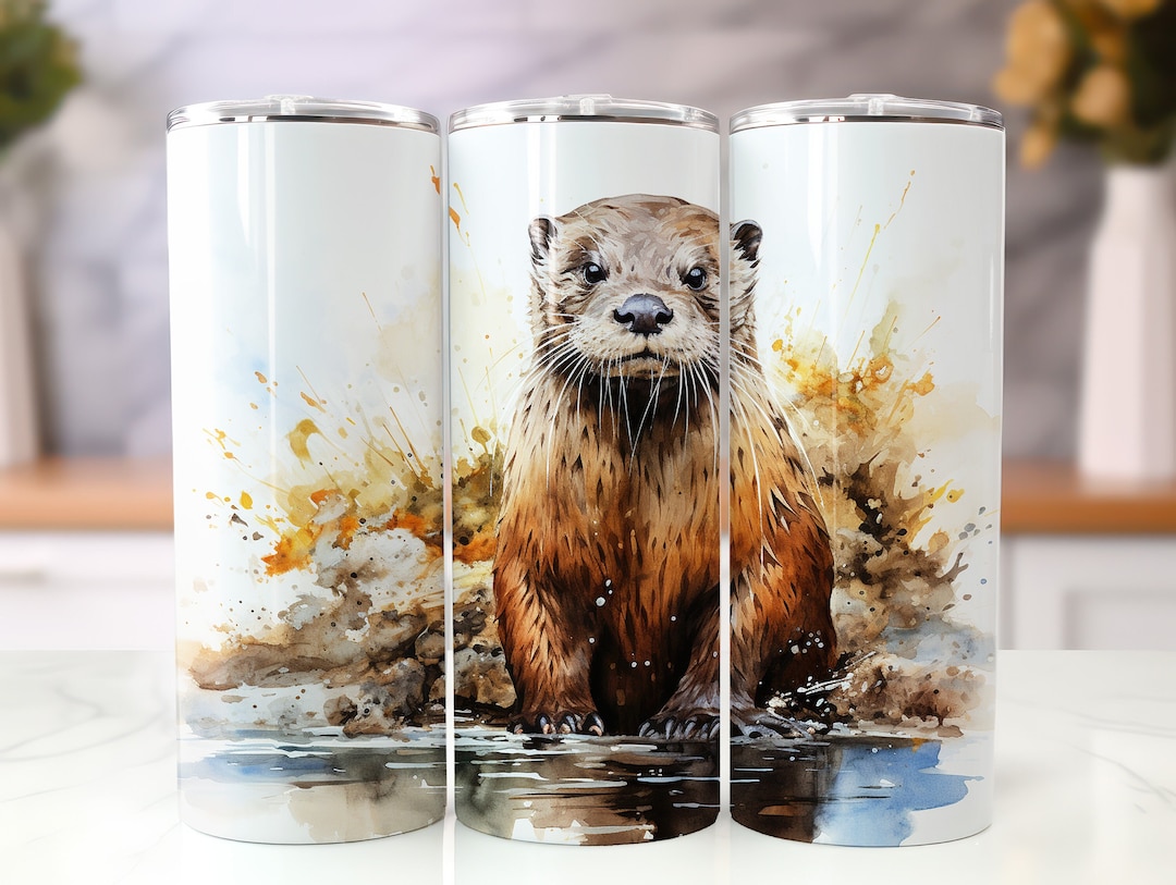Colorful Beaver 20oz Tumbler Sublimation Wrap, Watercolor Straight and ...