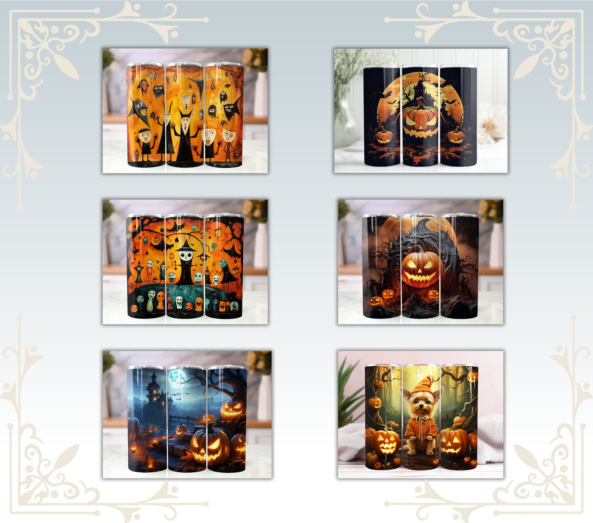 60 Popular Halloween Bundle for 20oz Skinny Tumbler - Etsy