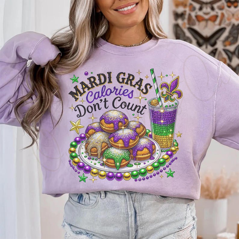 Mardi Gras Calories Don't Count PNG, Funny Glitter Mardi Gras Png ...