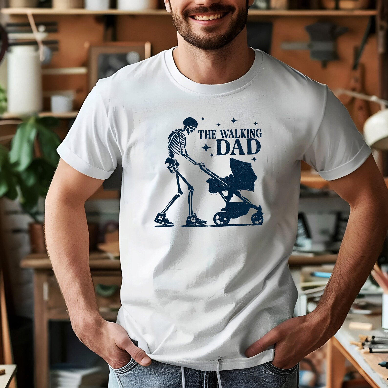 Dad Jokes Png, the Walking Dad Skeleton Funny Sublimation Design ...