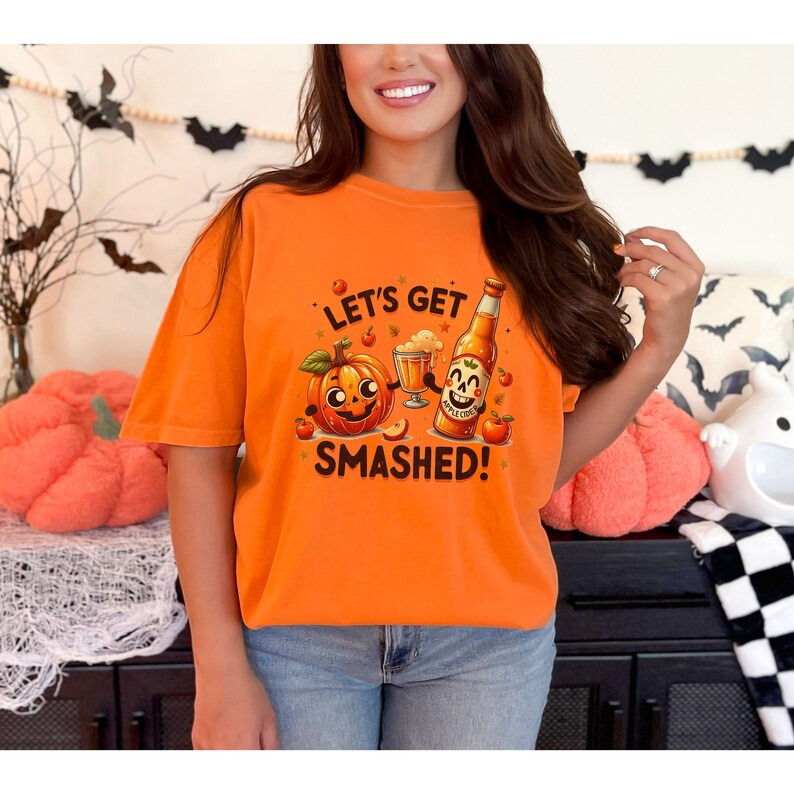 Let’s Get Smashed Png, Vintage Funny Pumpkins Sublimation Shirt, Fall ...