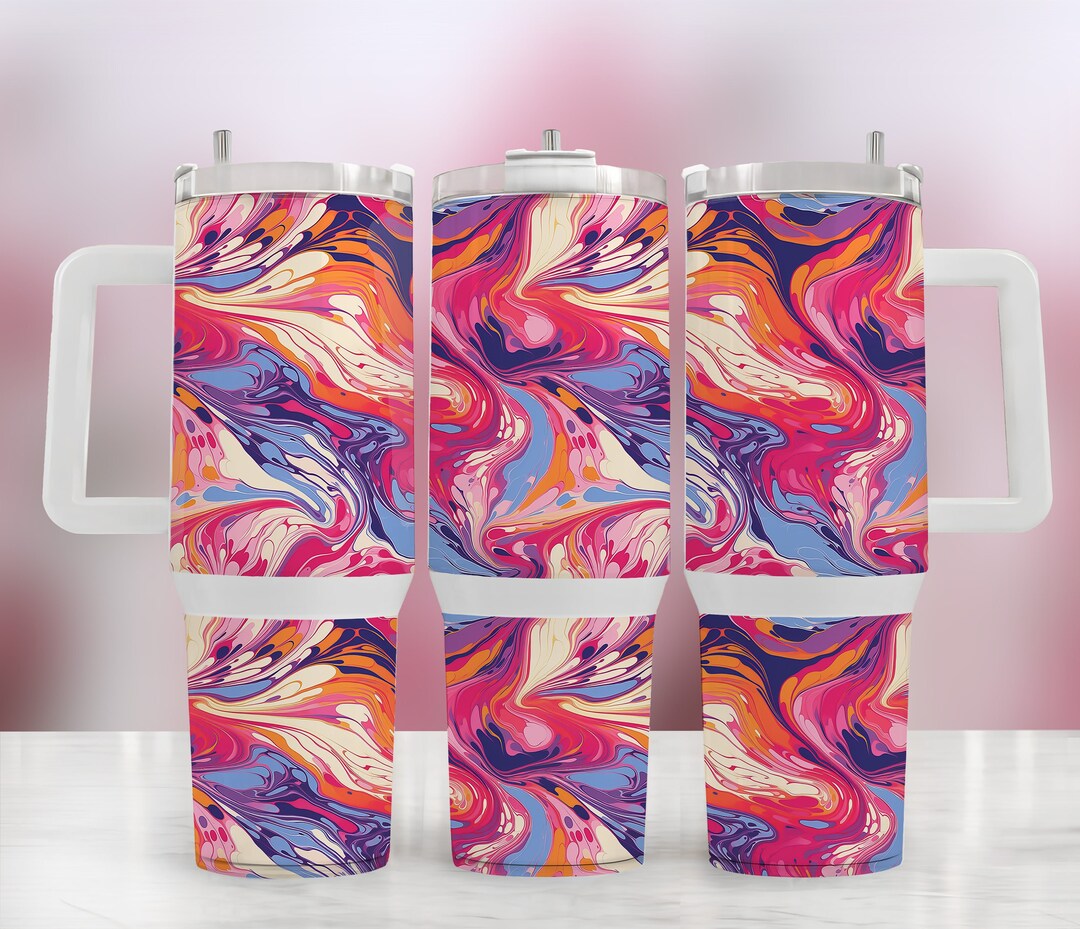 Pink Marble 40oz Quencher Sublimation Wrap, Gold Marble Pattern Stanley ...