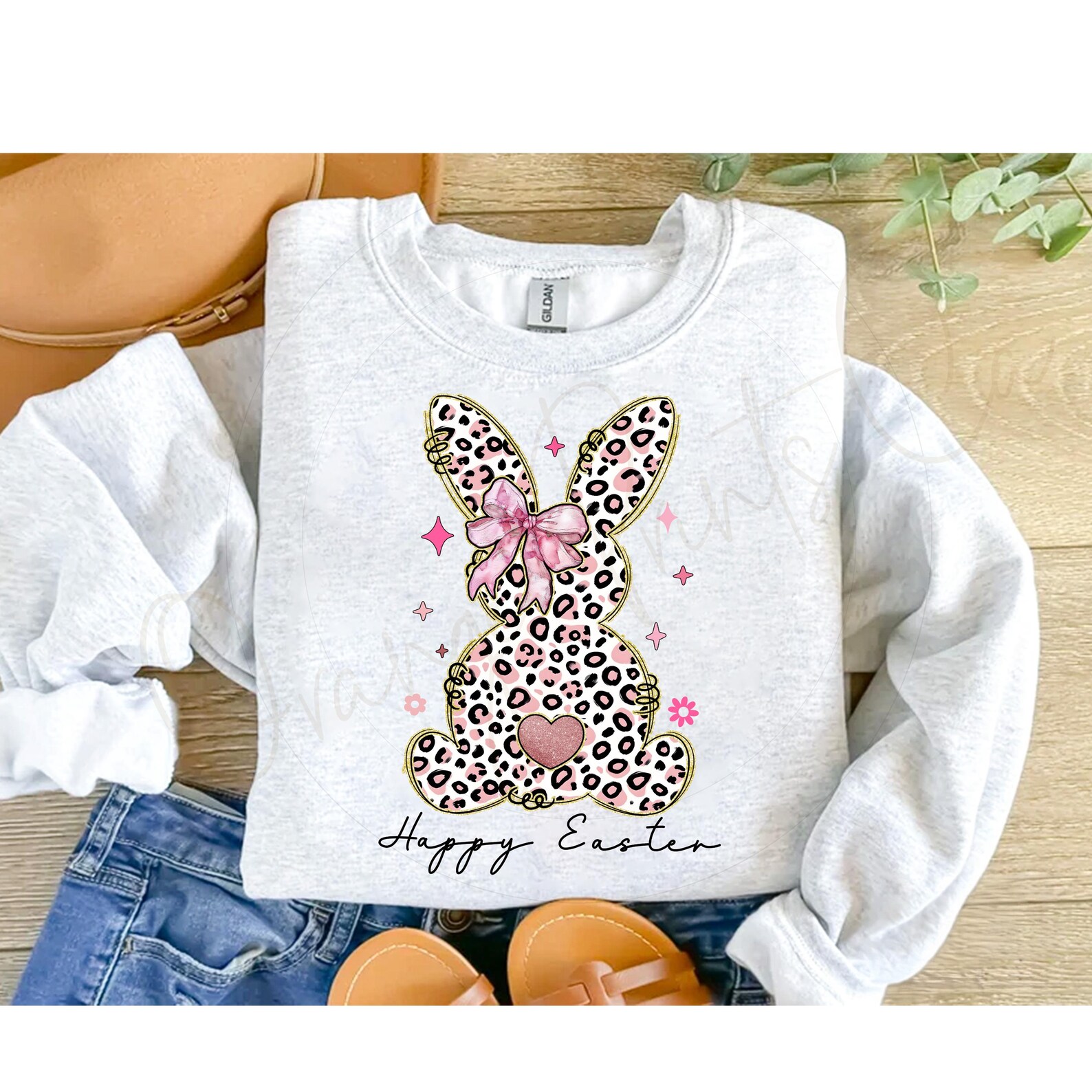 Happy Easter Leopard Print Bunny Png, Retro Coquette Easter Bunny Png ...