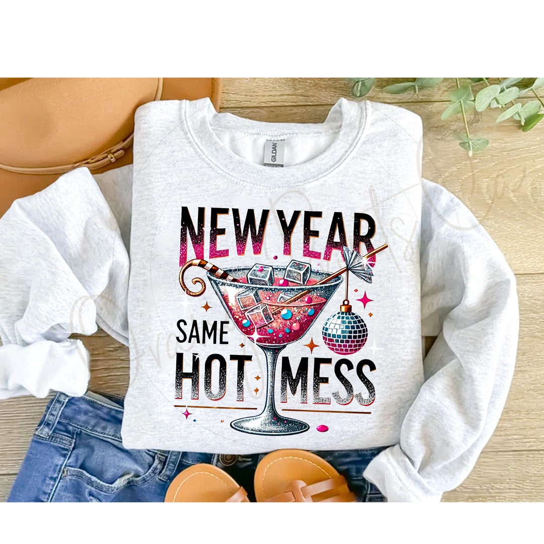 New Year Hot Mess PNG, Funny Drinking Martini Png, Alcohol New Year ...