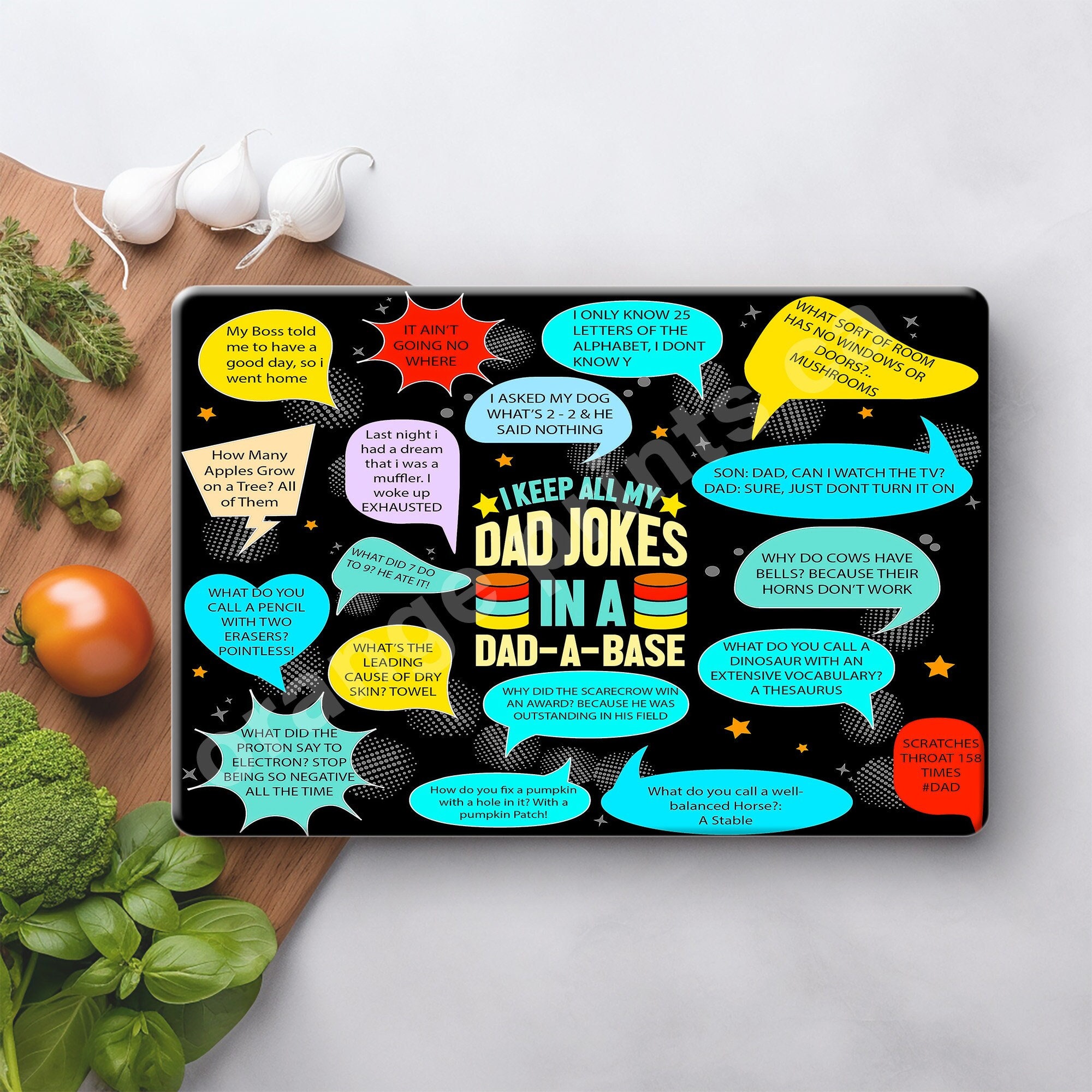 Funny Dad Jokes Cutting Board PNG, Father's Day Cutting Board Template ...