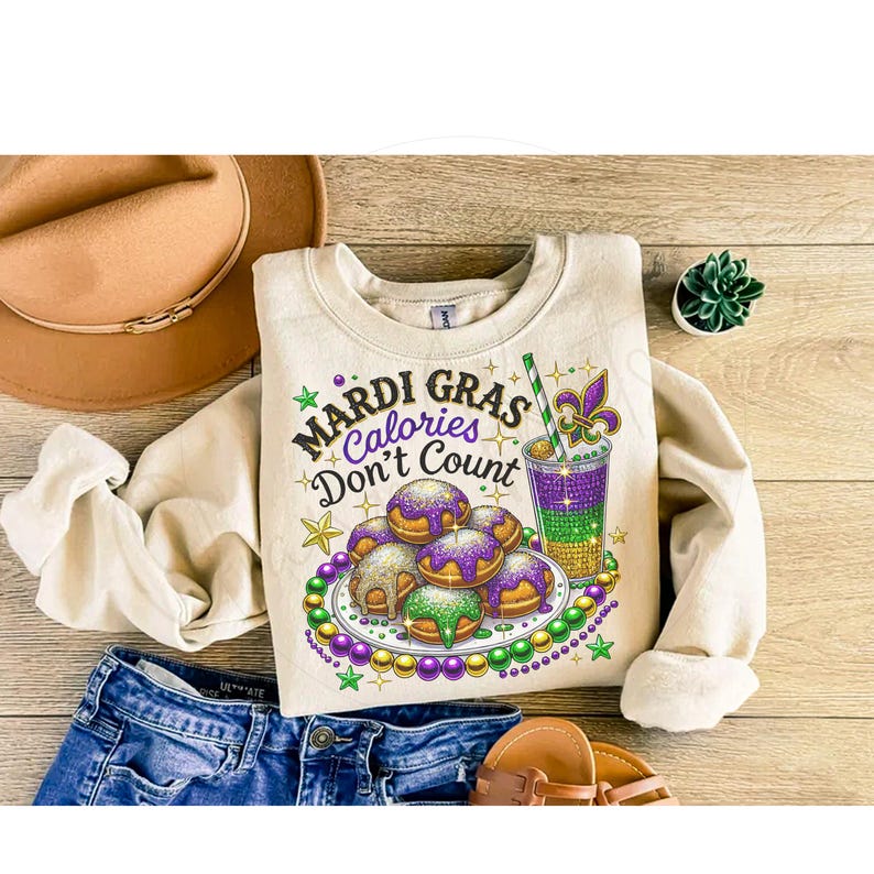 Mardi Gras Calories Don't Count PNG, Funny Glitter Mardi Gras Png ...