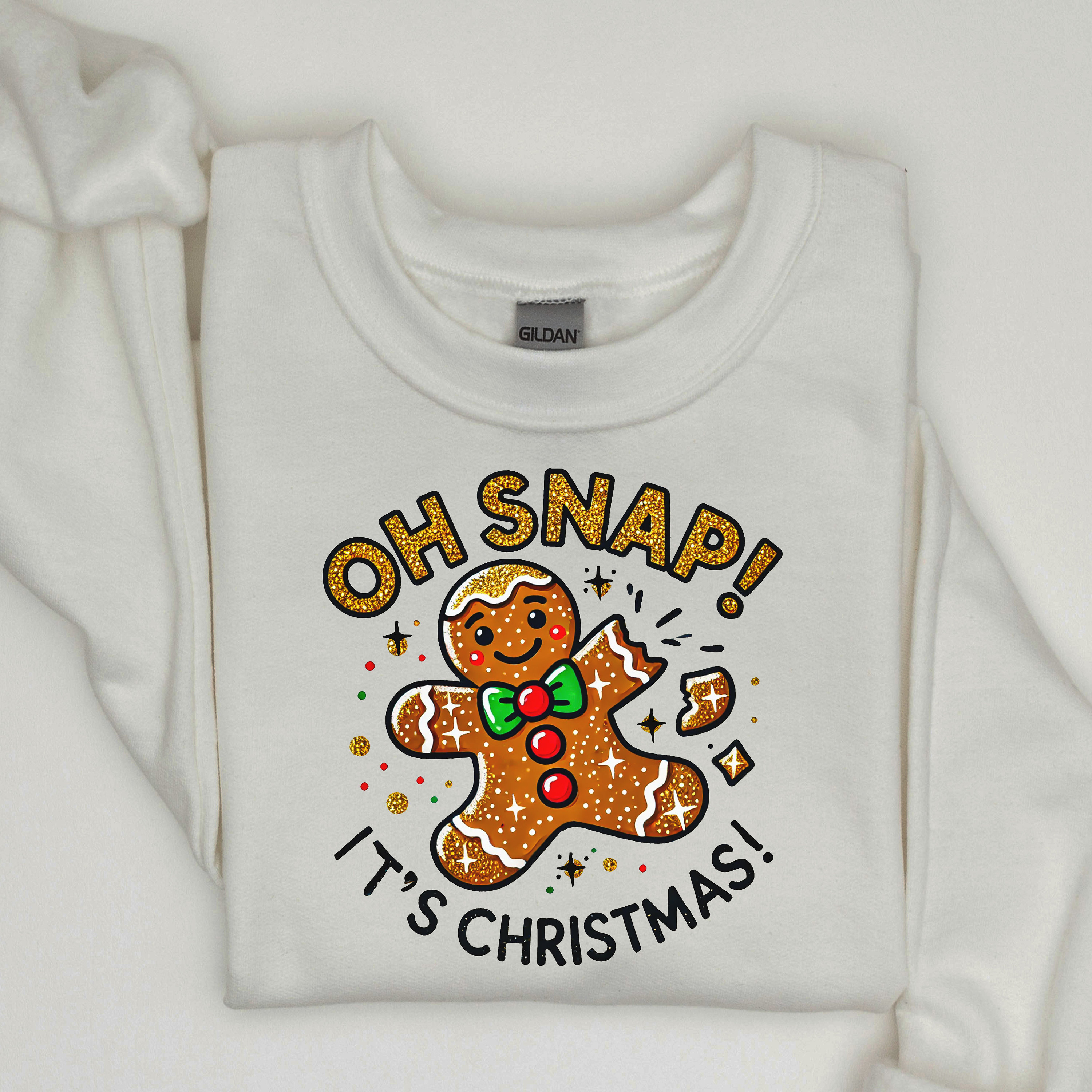 Oh Snap Its Christmas PNG, Glitter Gingerbread Cookie Shirt Design ...