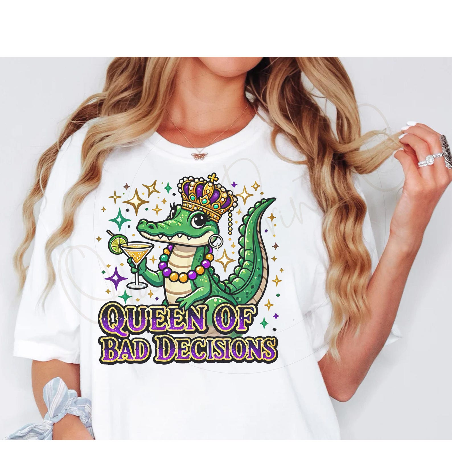 Queen of Bad Decisions PNG, Funny Glitter Mardi Gras Queen Png, Mardi ...