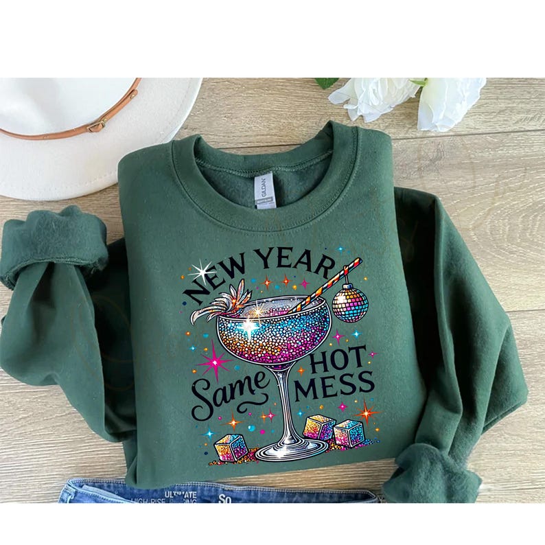 New Year Hot Mess PNG, Funny Drinking Martini Png, Alcohol New Year ...