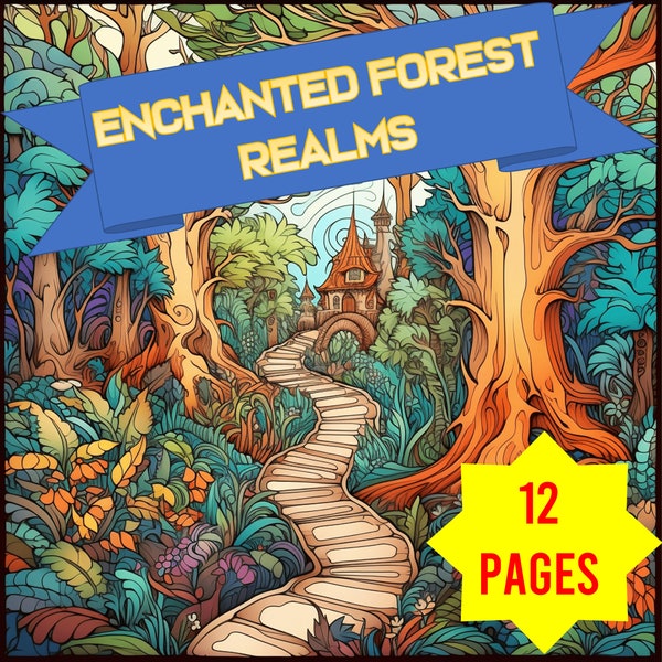 Enchanted Forest Coloring Page - Etsy