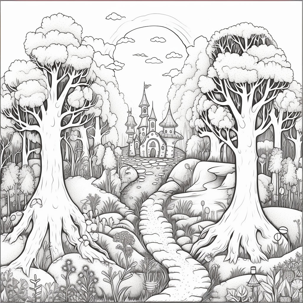 Enchanted Forest Realms Colouring Book: Fantasy Coloring Book ...