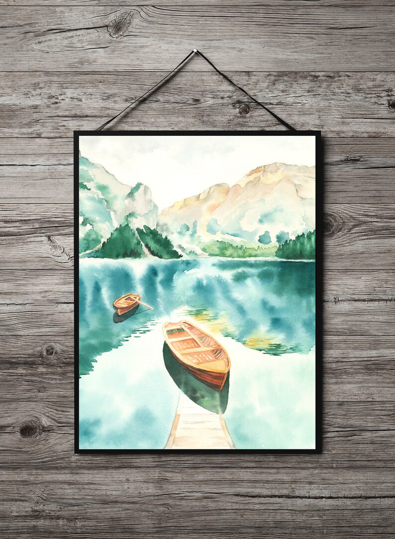 Lago Di Braies Printable Art, Italy Digital Print, Italian Dolomites ...