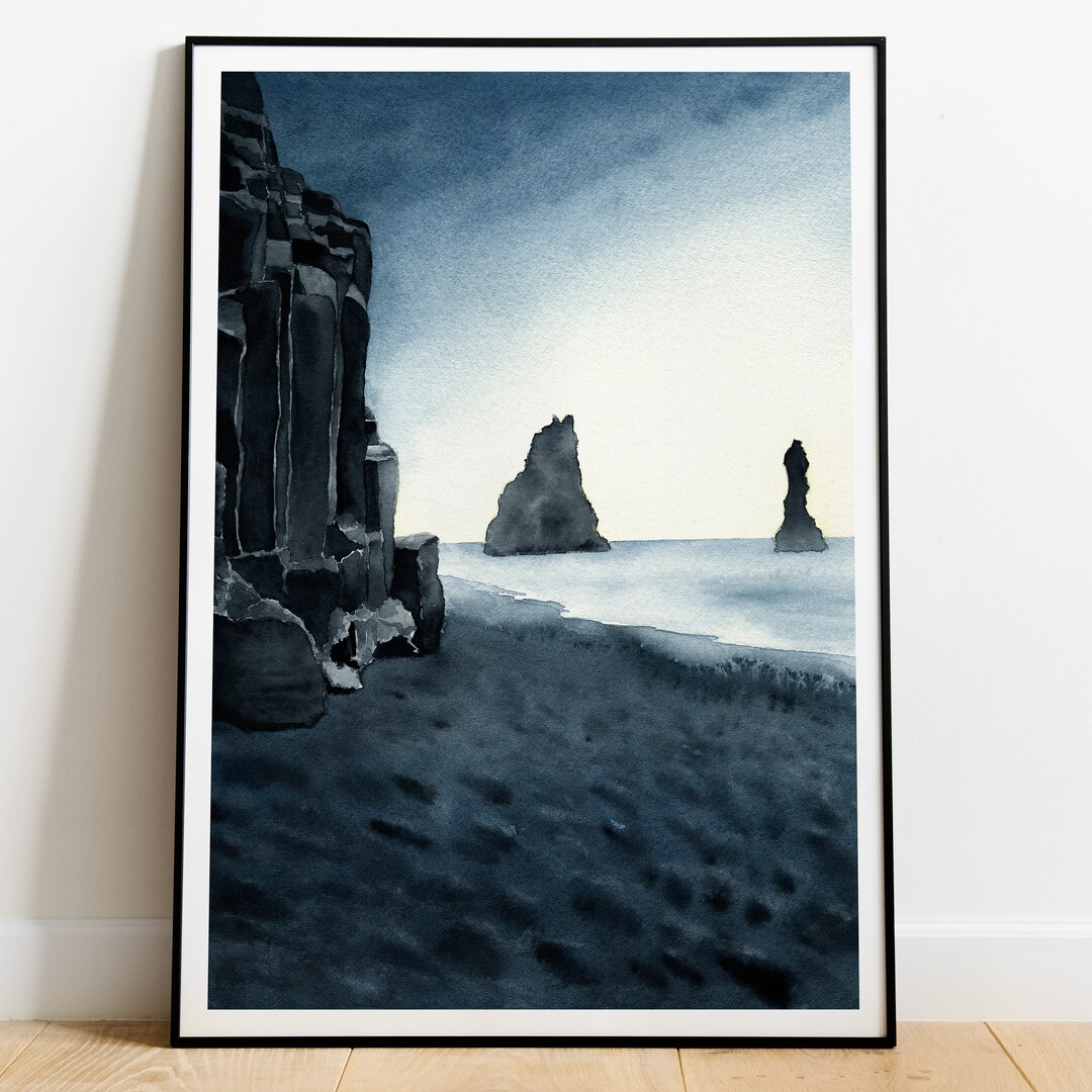 Iceland Print, Reynisfjara Black Sand Beach, Icelandic Wall Art ...