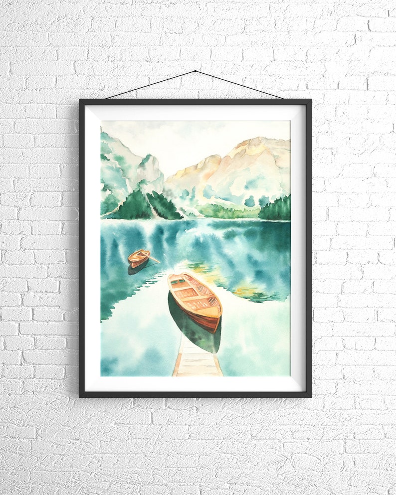 Lago Di Braies Printable Art, Italy Digital Print, Italian Dolomites ...