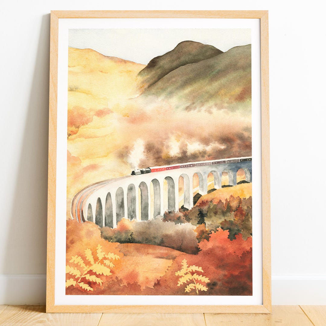 Glenfinnan Viaduct Print: Scotland Steam Train Watercolor Art - Etsy