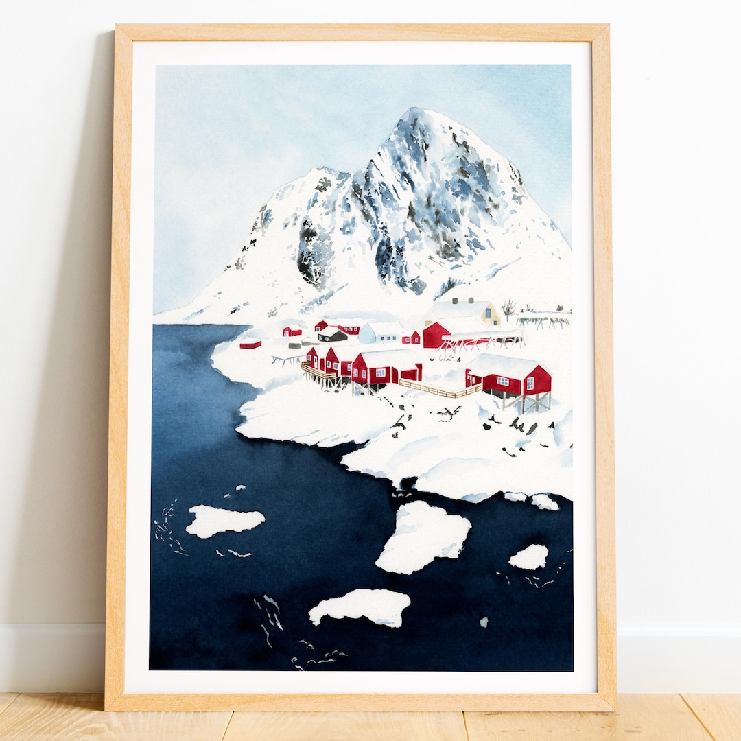 Norway Print, Lofoten Wall Art, Norway Travel Poster, Lofoten Islands ...
