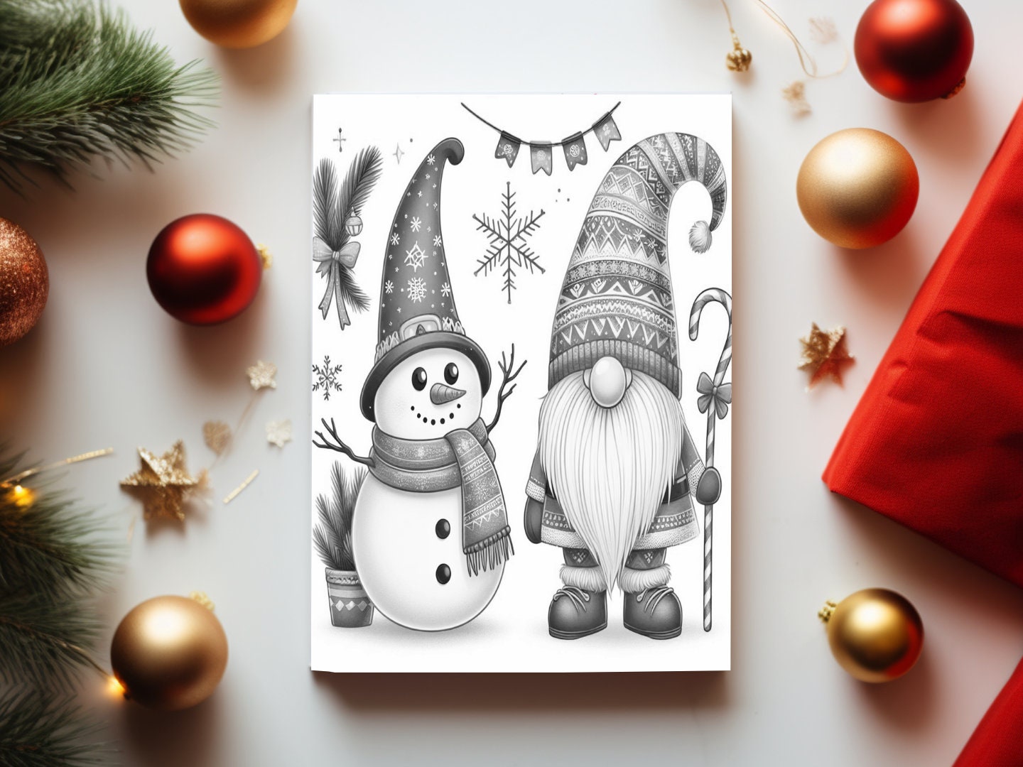 20 Christmas Gnomes Coloring Page Colouring Book Simple Cute Coloring ...