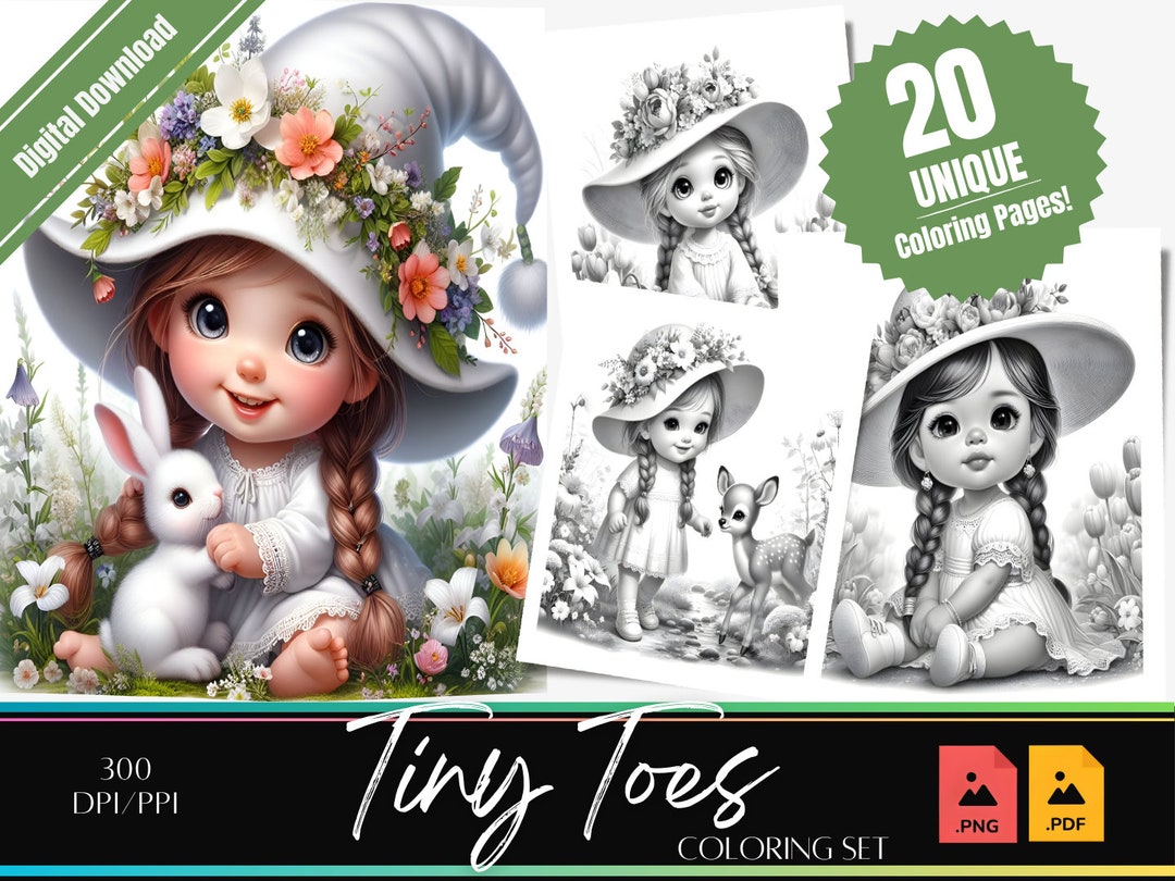 20 Cute Babies and Toddlers Spring Coloring Pages | Printable Adult ...