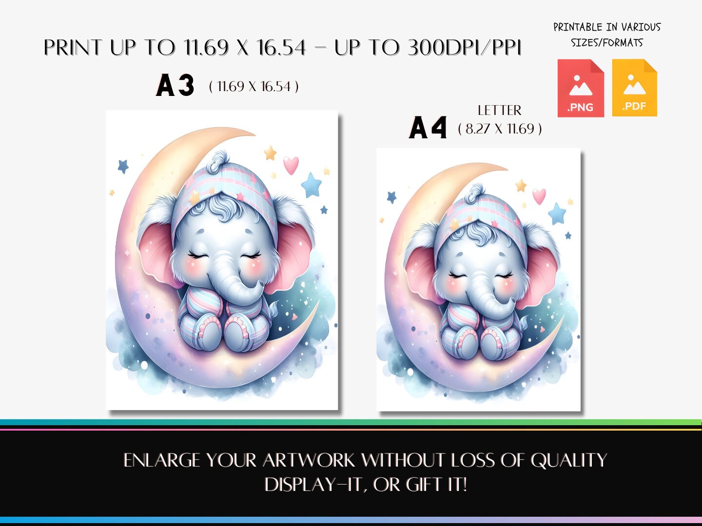 35 Cute Animals Coloring Book | Sleeping Over the Moon | Grayscale ...