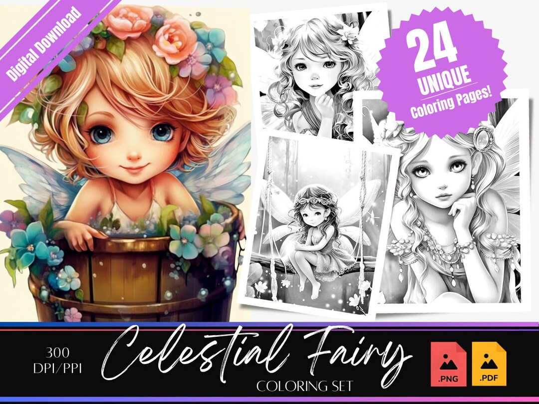 24 Fairy Coloring Page | Colouring Book | Simple Cute Coloring ...