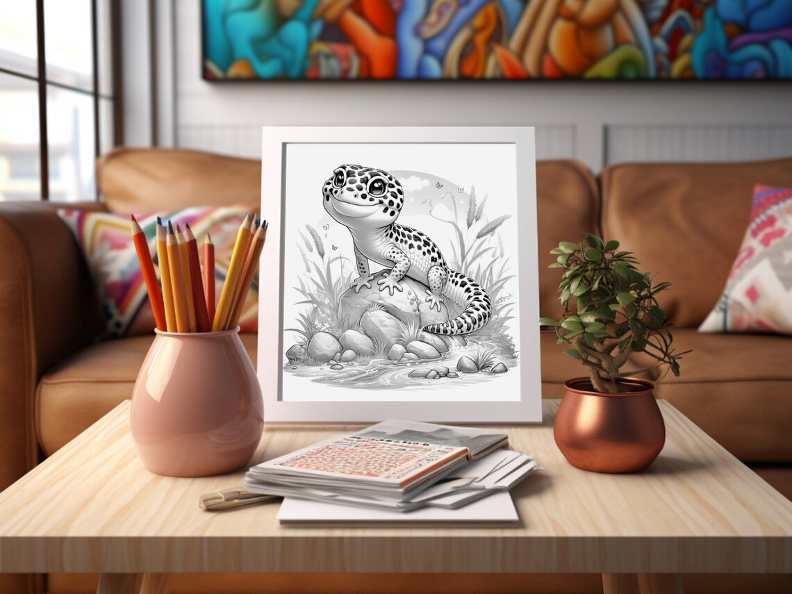 10 Leopard Gecko Coloring Pages | Coloring Page for Adults and Kids ...