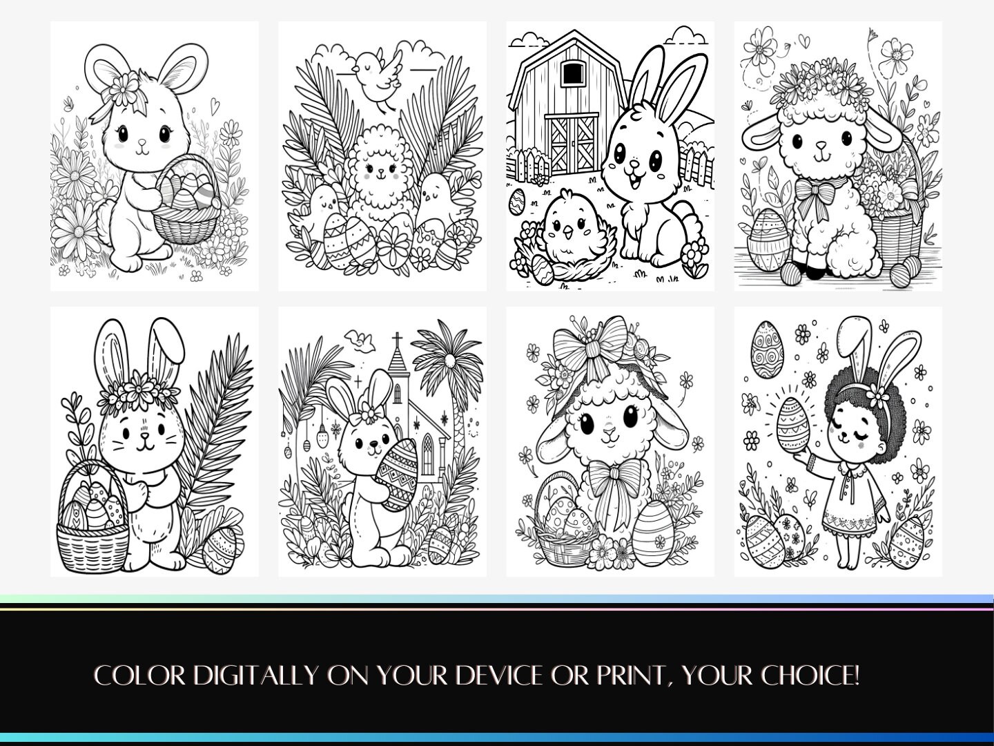 39 Easter Coloring Page Coloring Book Simple Cute Coloring Instant ...