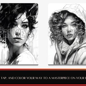 4 Artistic Portraits | Coloring Pages | Adult Coloring | Digital ...