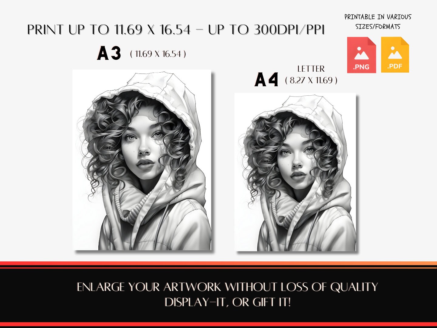 4 Artistic Portraits Coloring Pages Adult Coloring - Etsy