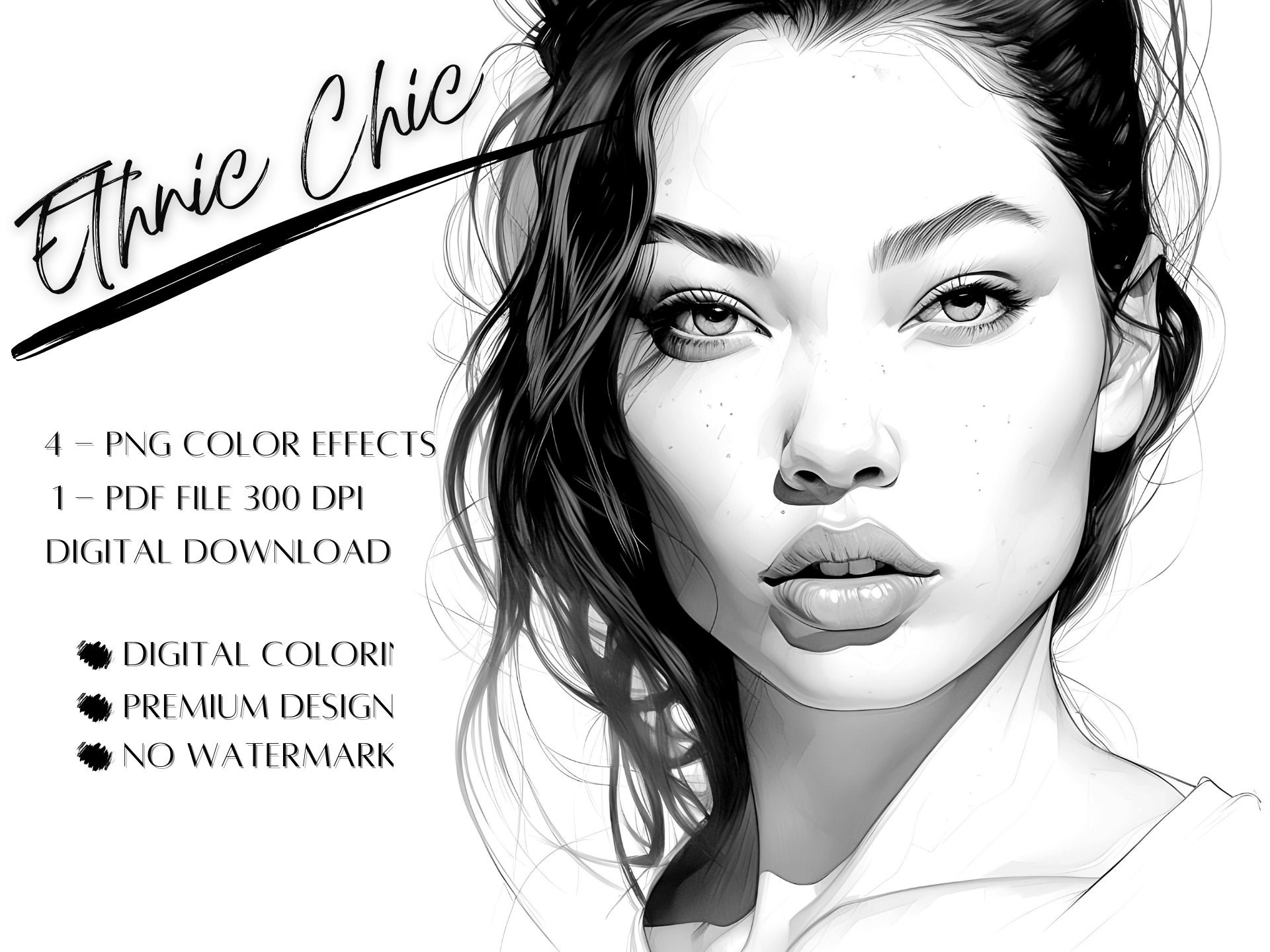 4 Color Effects | Coloring Pages | Adult Coloring | Digital Download ...