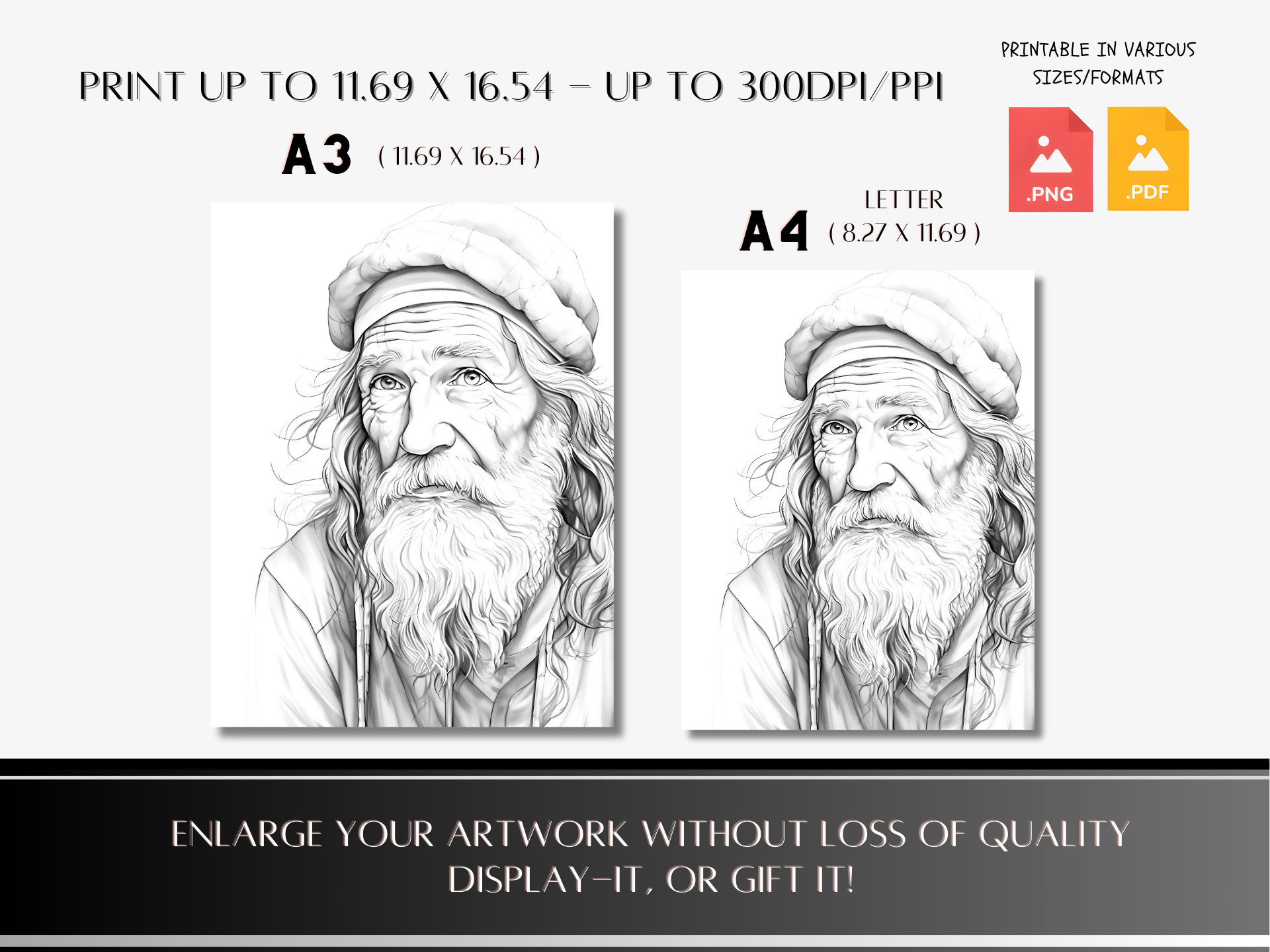 4 Color Effects Coloring Pages Adult Coloring Digital Download PDF ...