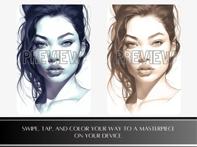 4 Color Effects Coloring Pages Adult Coloring Digital - Etsy