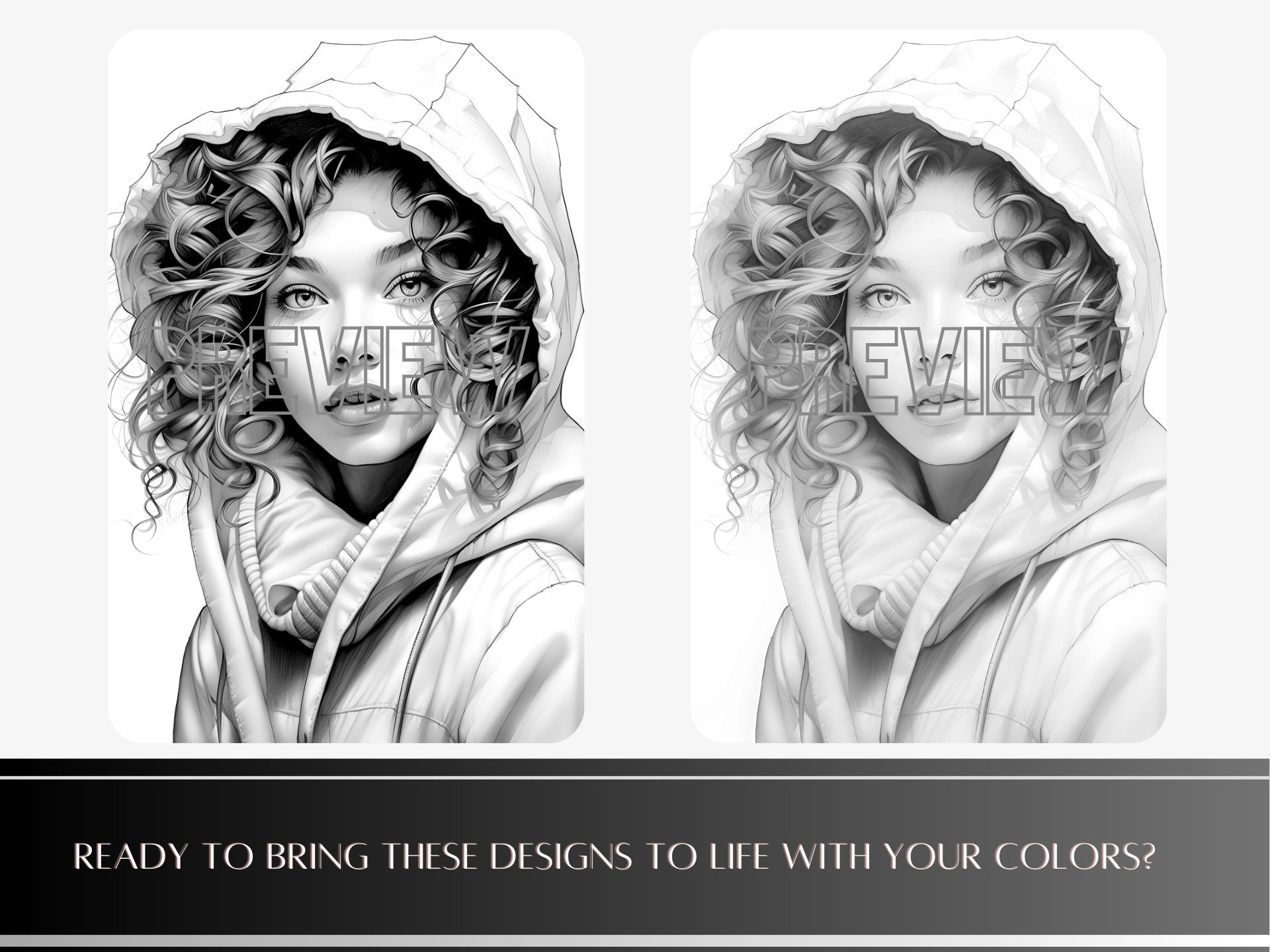4 Color Effects Coloring Pages Adult Coloring Digital Download PDF ...
