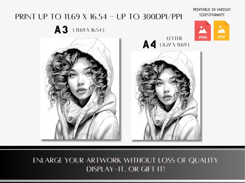 4 Color Effects Coloring Pages Adult Coloring Digital Download PDF ...