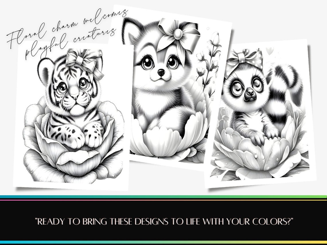 24 Animals Coloring Page Coloring Book Simple Cute Coloring Instant ...