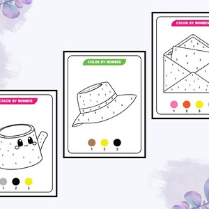 Coloring Page by Number for Kids, Math Activity Color by Number, 27 ...