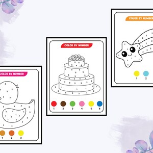 Coloring Page by Number for Kids, Math Activity Color by Number, 27 ...