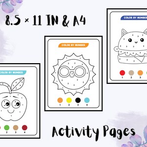 Coloring Page by Number for Kids, Math Activity Color by Number, 27 ...