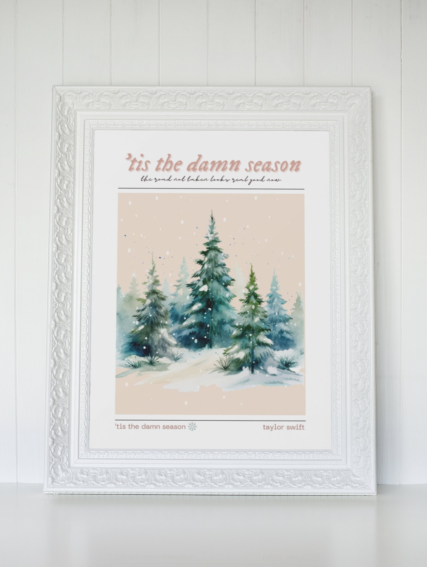 Watercolor 'Tis The Damn Season TS Evermore Eras Tour Poster sold by ...
