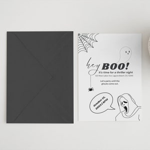 Editable Scream Ghostface 'hey Boo' Halloween Party, Costume Party ...