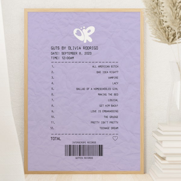 Olivia rodrigo guts poster - Etsy México
