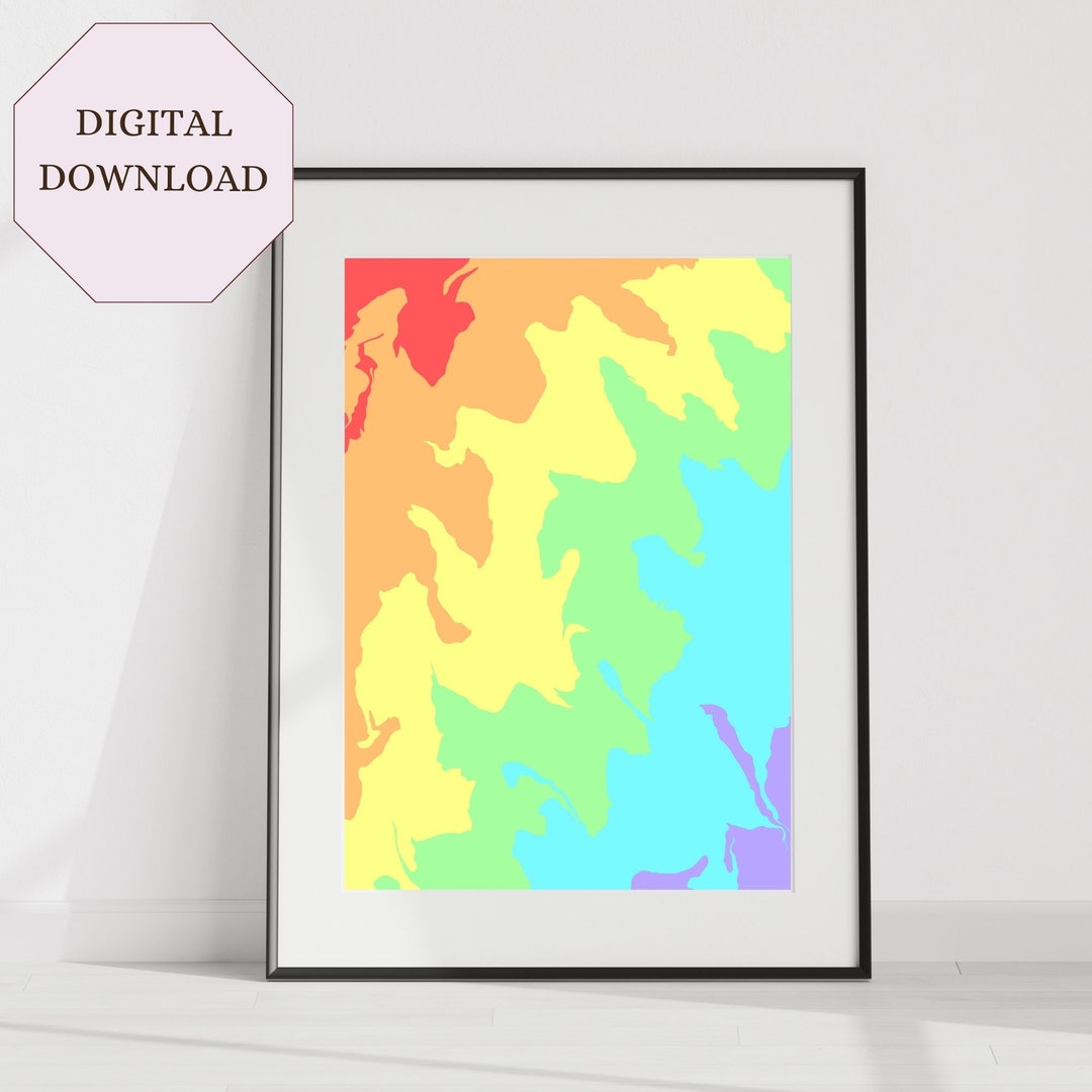 Abstract LGBT Rainbow Pride Flag Wall Art Vibrant Pride - Etsy