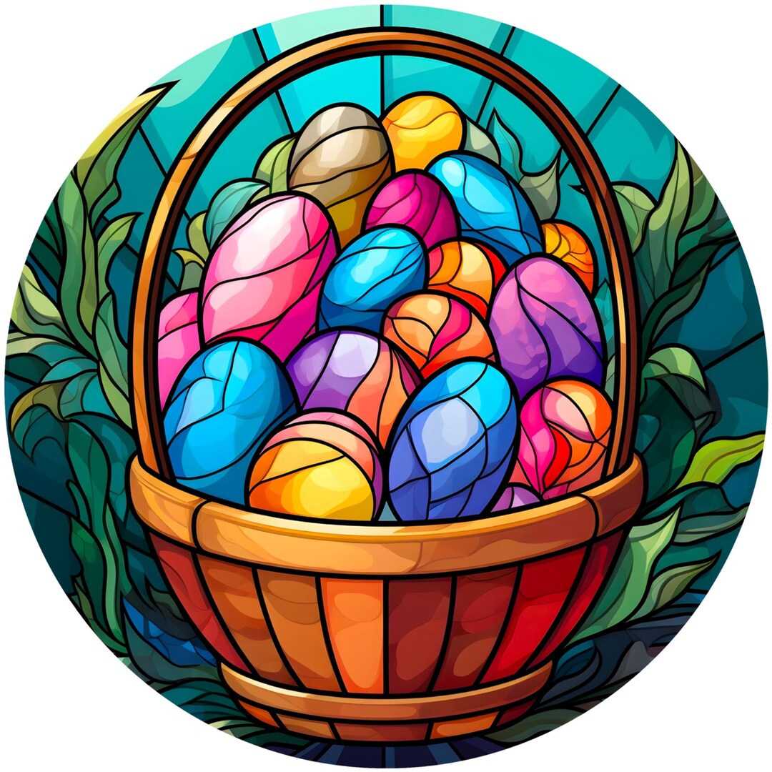 Stained Glass Easter Egg Metal Sign - Etsy