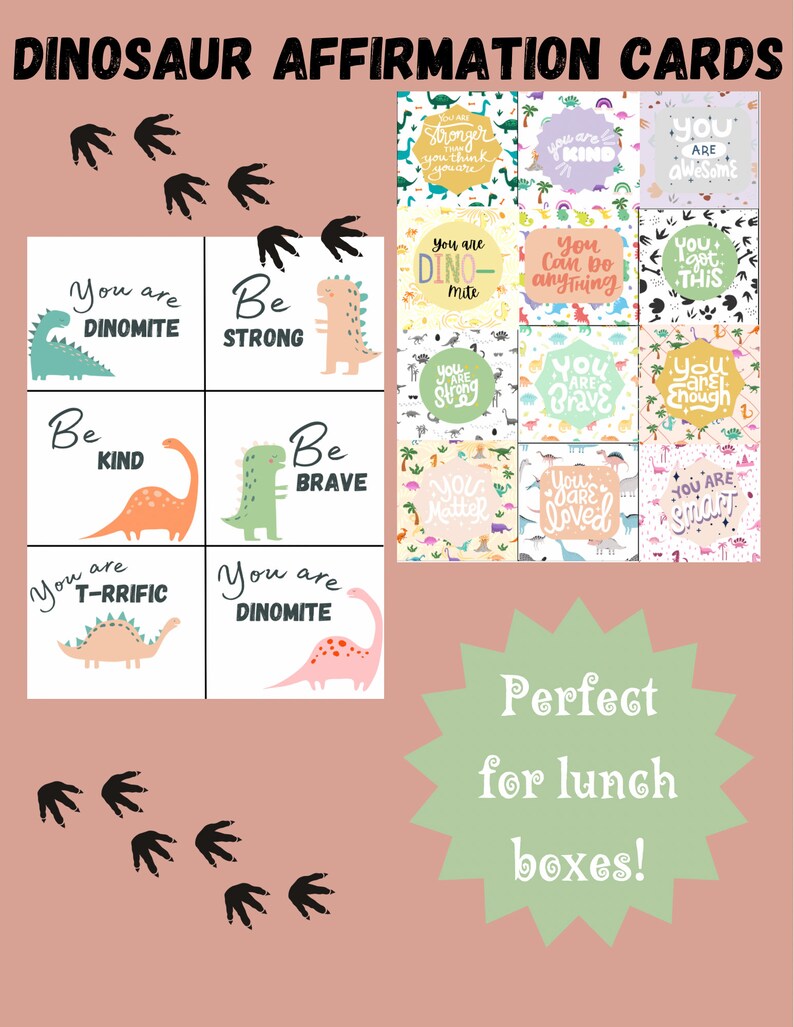 Dinosaur Affirmation Cards (instant Download) - Etsy