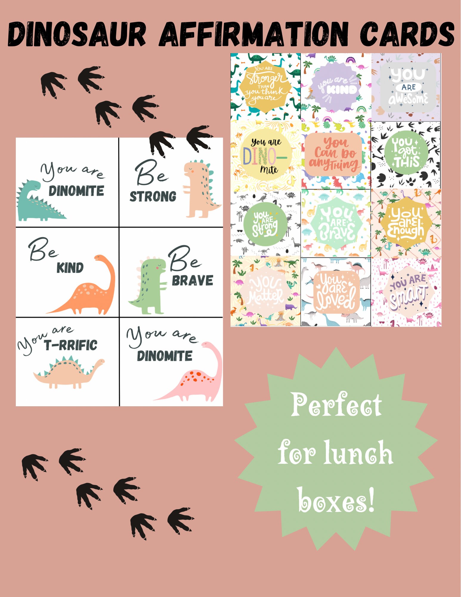 Dinosaur Affirmation Cards (instant Download) - Etsy